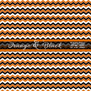 Orange and Black Digital Paper, Halloween Background Papers, Orange and ...