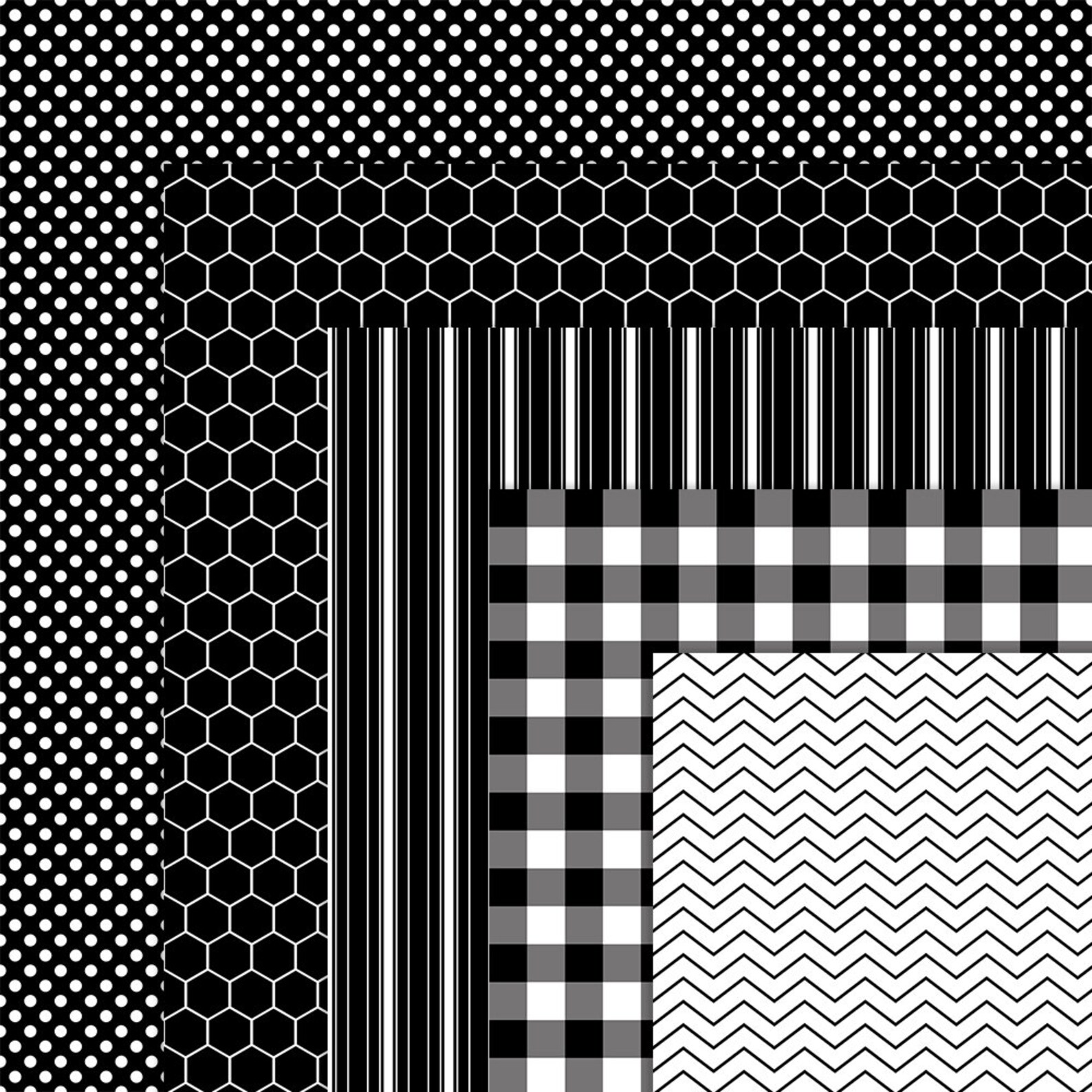 Black & White Digital Paper Bundle, Digital Background Paper, Digital ...