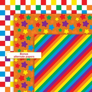 Rainbow Mix Digital Papers, Rainbow Clipart, Digital Rainbow ...