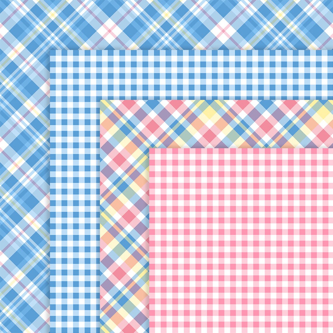 Spring Plaids Digital Easter Paper Digital Plaid Paper - Etsy