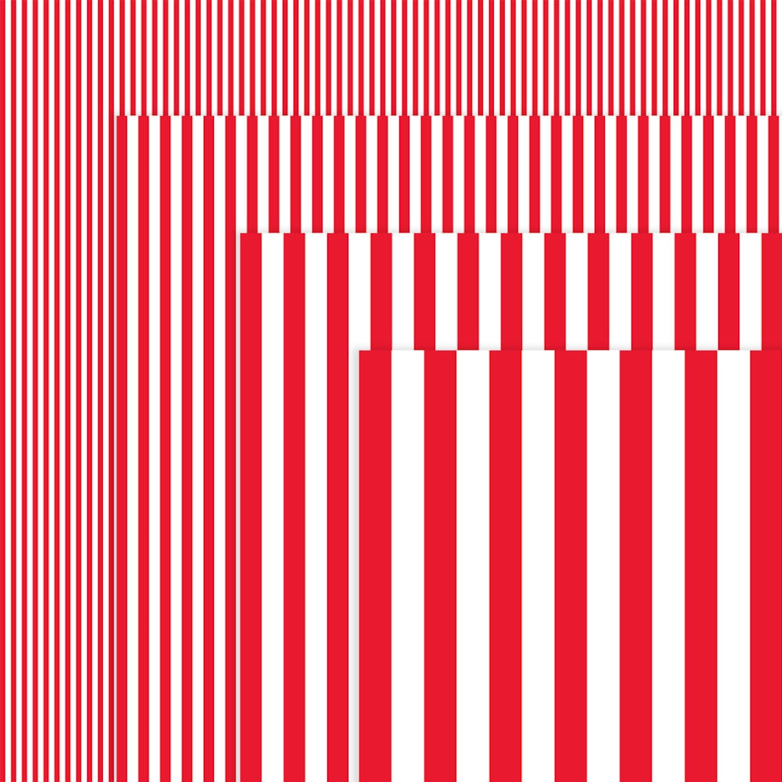 Red & White Striped Digital Paper, Vertical and Diagonal Stripes ...