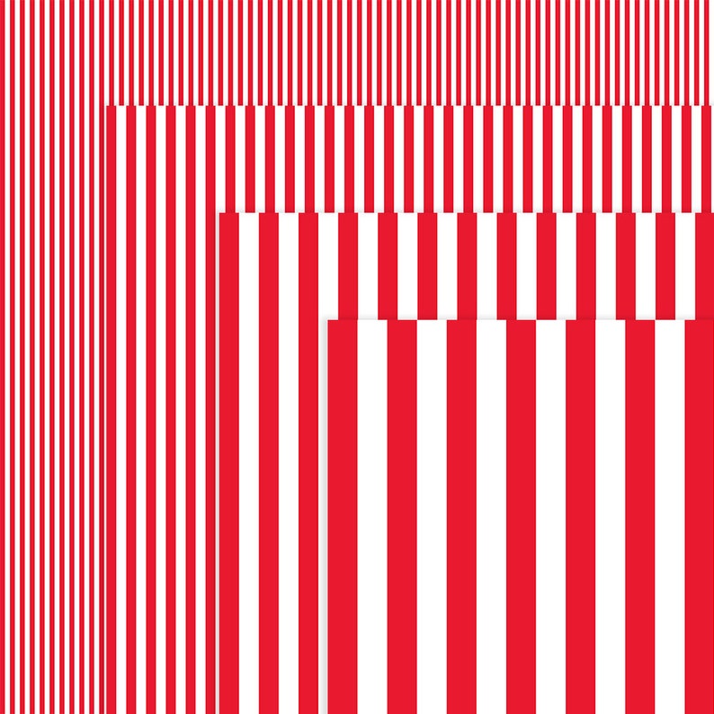 Red & White Striped Digital Paper, Vertical and Diagonal Stripes ...