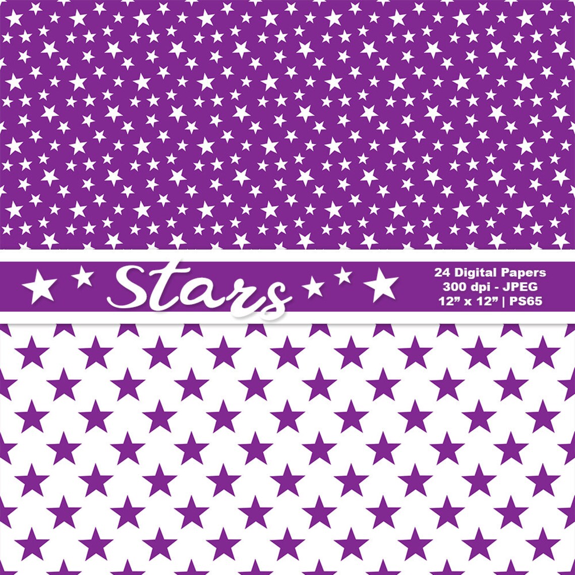 Digital Stars Patterned Paper Digital Stars Backgrounds - Etsy