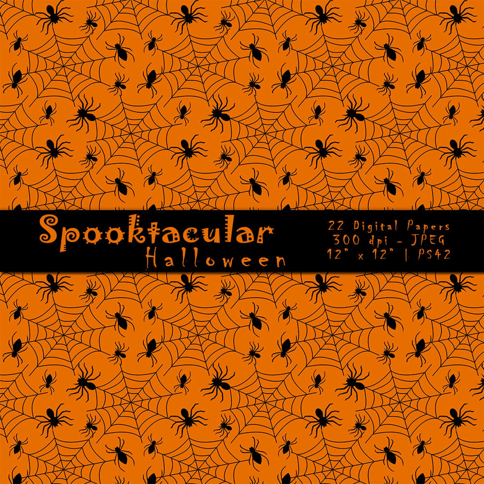 Halloween Paper Digital Halloween Orange and Black Paper - Etsy