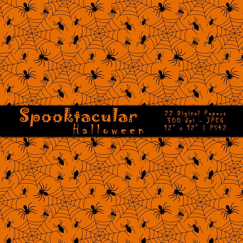 Halloween Paper Digital Halloween Orange and Black Paper - Etsy