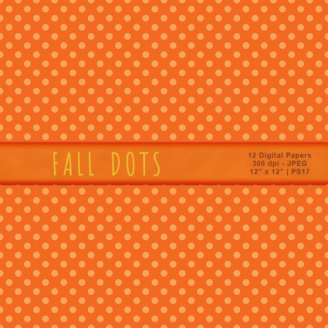Fall Polka Dot Paper, Autumn Polka Dot Paper, Digital Scrapbook Paper ...