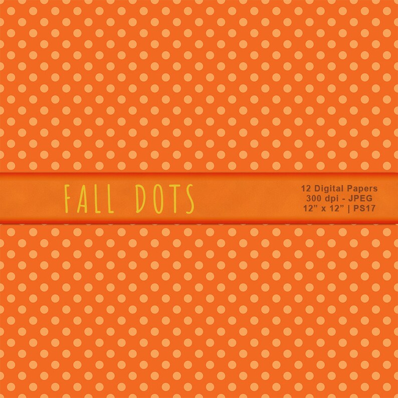 Fall Polka Dot Paper Autumn Polka Dot Paper Digital | Etsy