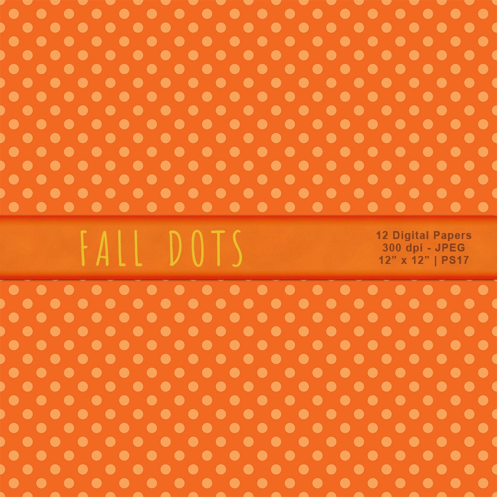 Fall Polka Dot Paper, Autumn Polka Dot Paper, Digital Scrapbook Paper ...