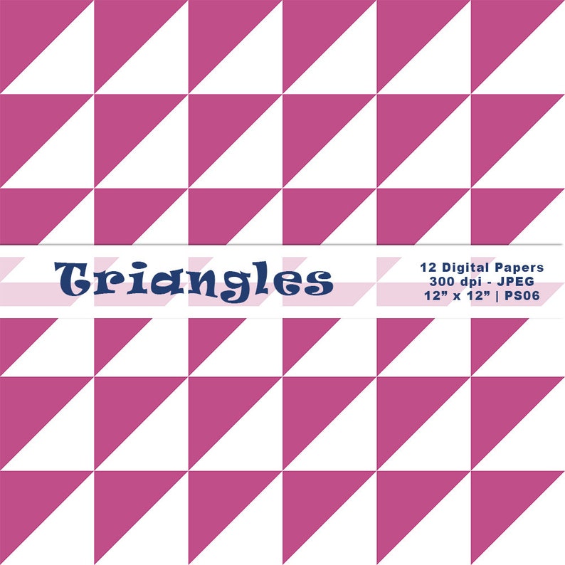 Triangle Papers Geometric Paper Digital Scrapbook Papers | Etsy