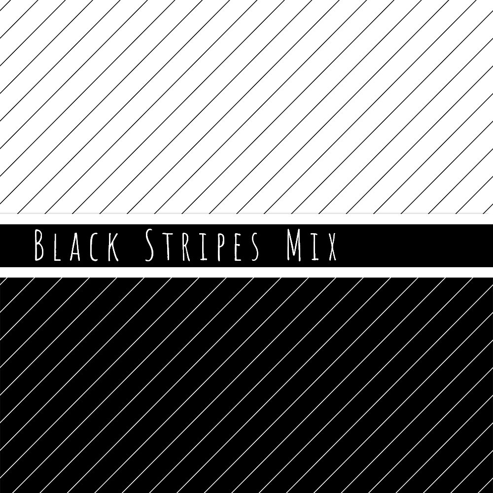 Black Stripes Mix, Digital Striped Papers, Striped Backgrounds, Black ...