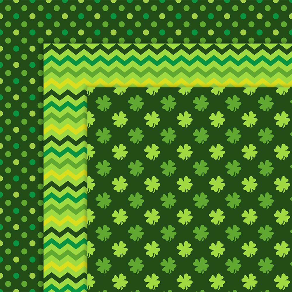 St. Patrick's Day Digital Papers Shamrock Patterns Irish | Etsy