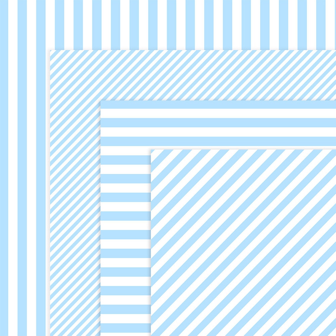 Baby Blue Digital Patterned Papers, Baby Shower, Baby Blue & White ...