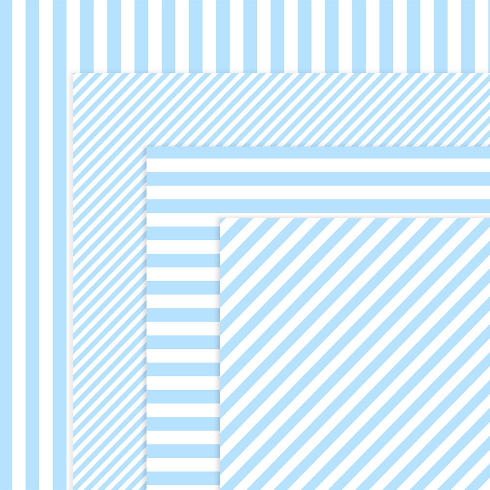 Baby Blue Digital Patterned Papers, Baby Shower, Baby Blue & White ...
