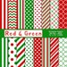 Red and Green Digital Paper, Christmas Scrapbook Paper, Printable Paper ...