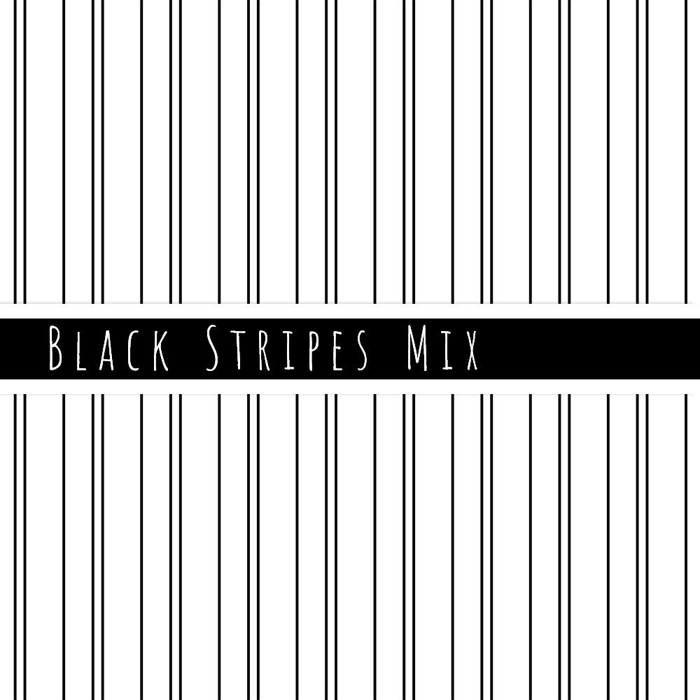 Black Stripes Mix, Digital Striped Papers, Striped Backgrounds, Black ...
