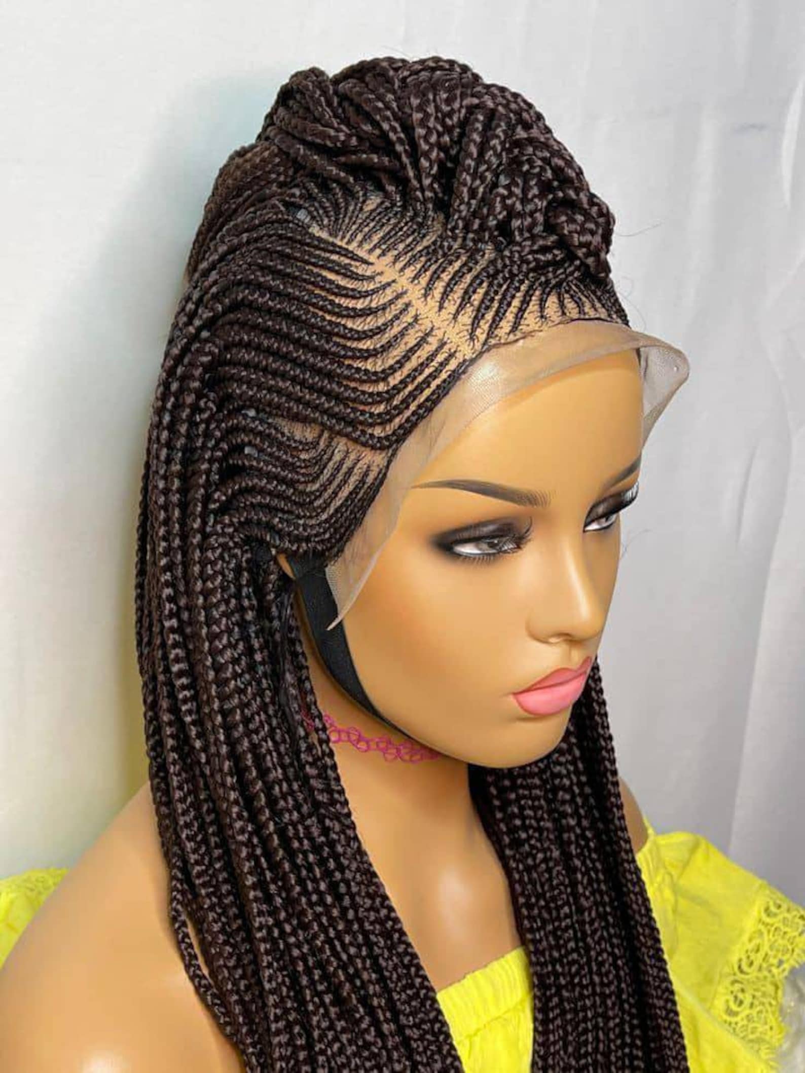 African Braided Full Lace Wig - Etsy
