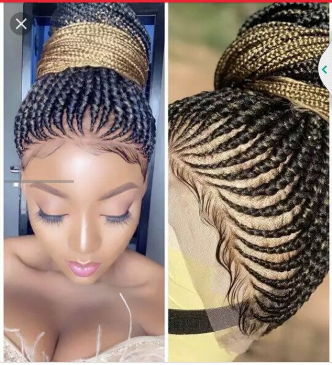 Nigerian African Braids Ready to Wear Wigs GHANA Weave Long Hair Wig ...