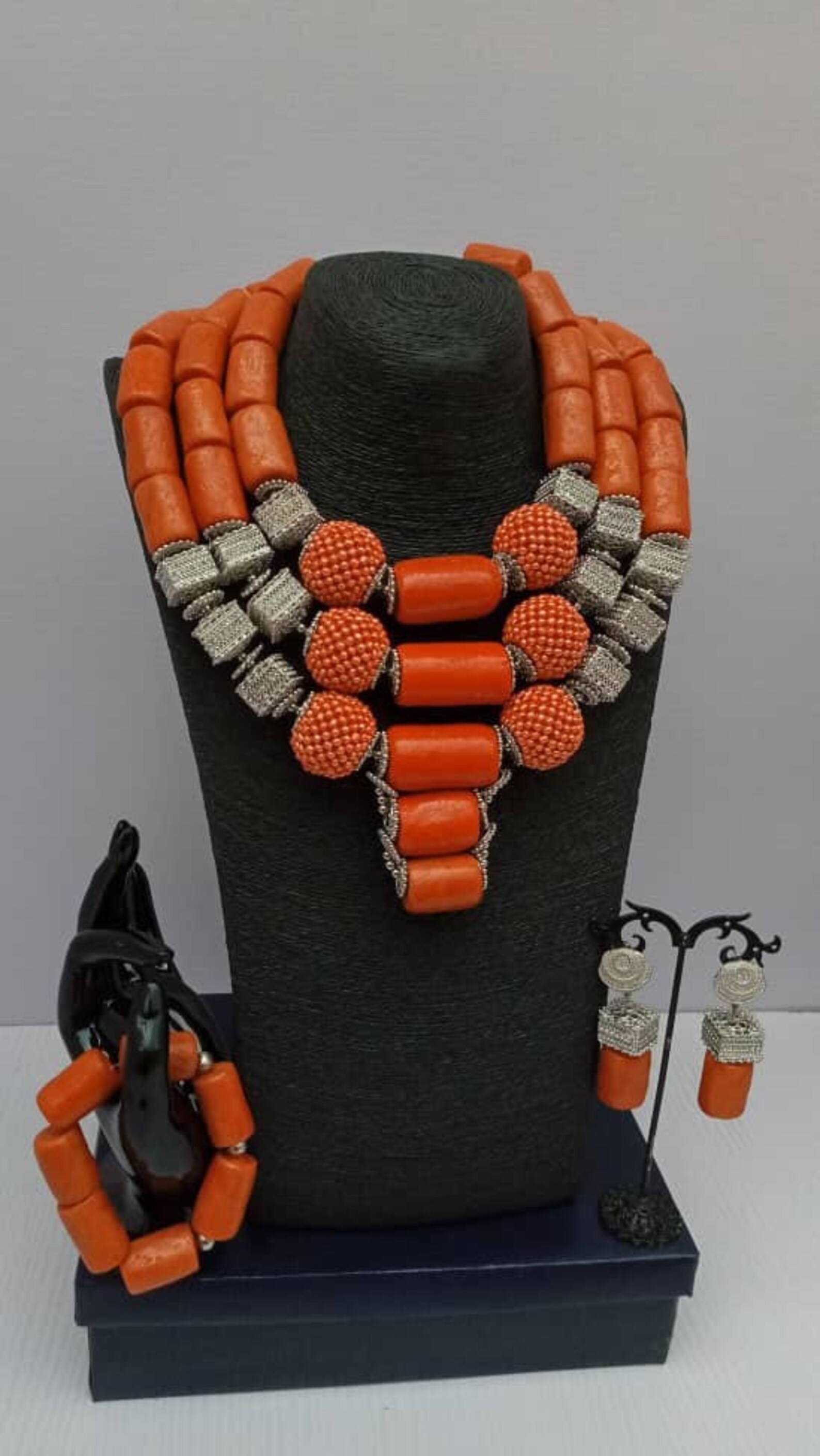 Africa Nigeria Bead Traditional Edo Igbo Three Piece Original Set ...