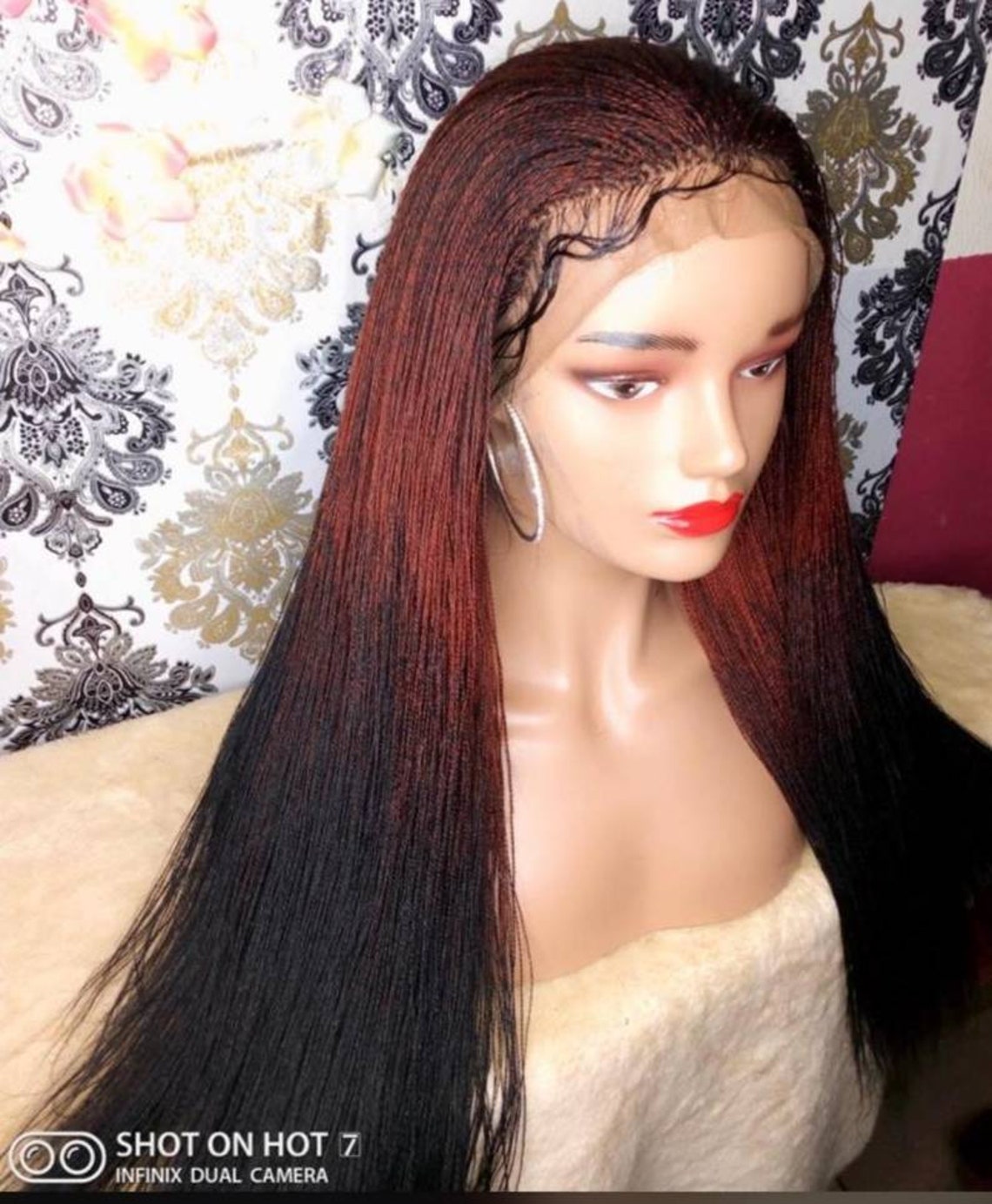 Nigerian Handmade African Lace Wig Cap Ready to Wear Long Million Twist ...