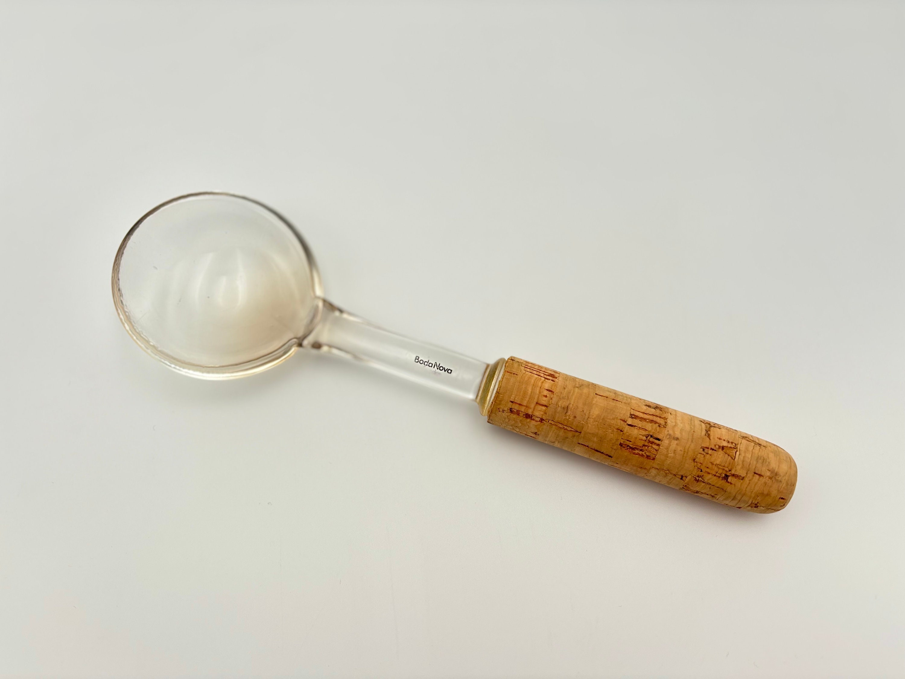 Boda Nova Sweden Cork and Glass Serving/salad Spoon Signe Persson Melin ...