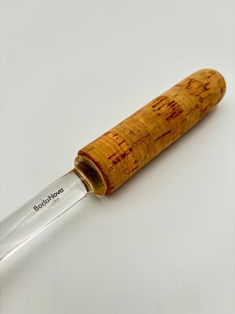 Boda Nova Sweden Cork and Glass Serving/salad Spoon Signe Persson Melin ...