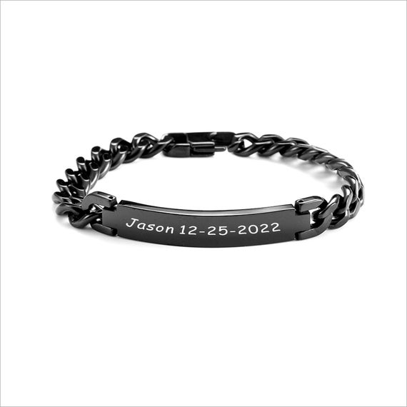 Titanium bracelet mens engraved store