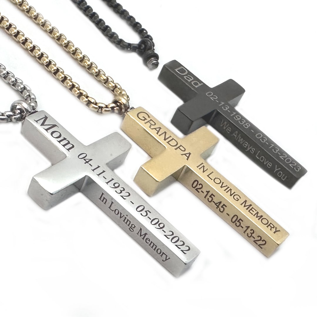 Personalized CREMATION CROSS URN Necklace Ashes Jewelry, Custom ...