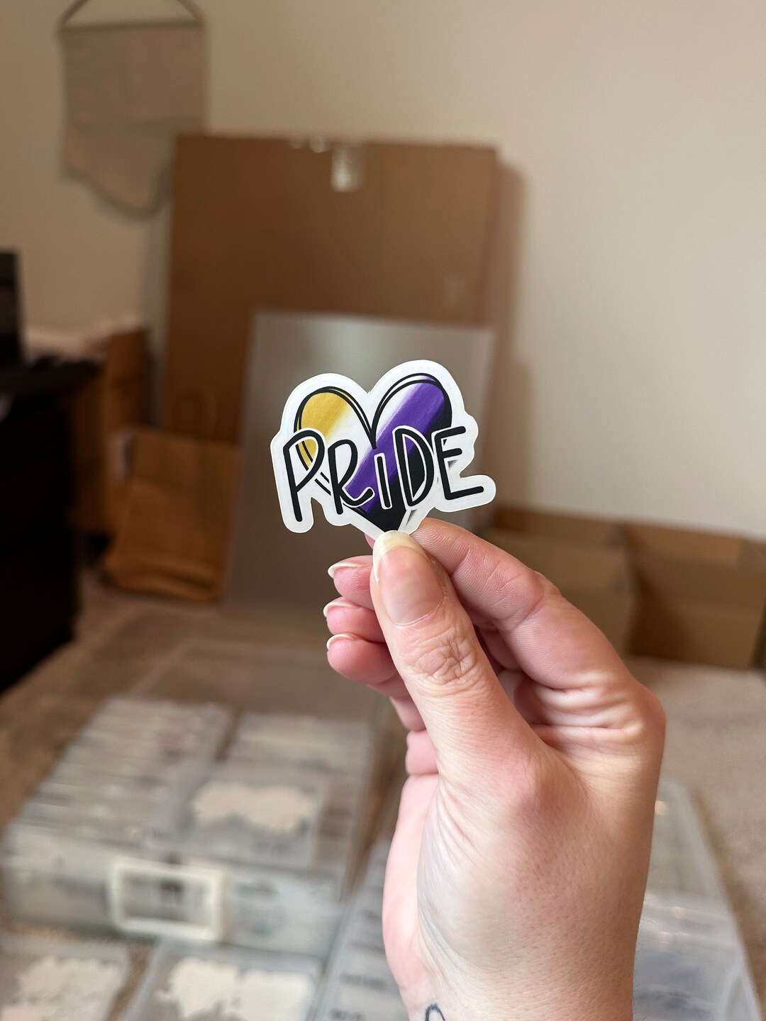 Nonbinary Vinyl Sticker for Water Bottle, Nonbinary Pride Vinyl Sticker ...