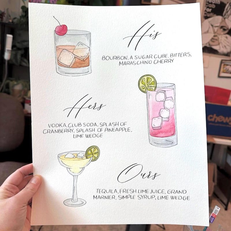 Handmade Paper Menus With Calligraphy - Etsy
