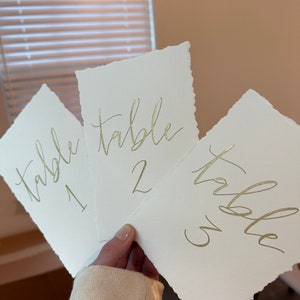 Table Number Inserts for Wedding Decor Frames, Hand Torn Deckled Edge ...