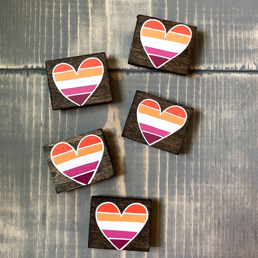 Pride Magnet, Lesbian, LGBTQ, 5 Color Flag, Lesbian Flag, Friend Gift ...