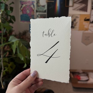 Deckled Edge Paper Table Numbers for Wedding Frames, Hand Torn Deckled ...