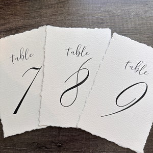 Deckled Edge Paper Table Numbers for Wedding Frames, Hand Torn Deckled ...
