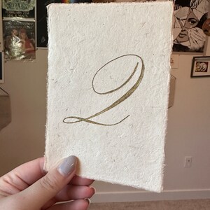 Hand Torn Deckled Table Numbers on Handmade Paper, Script Calligraphy ...