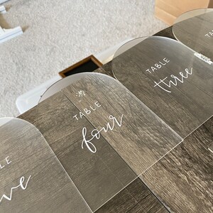 Frosted 5x7 Arch Acrylic Table Numbers for Weddings, Modern Table ...