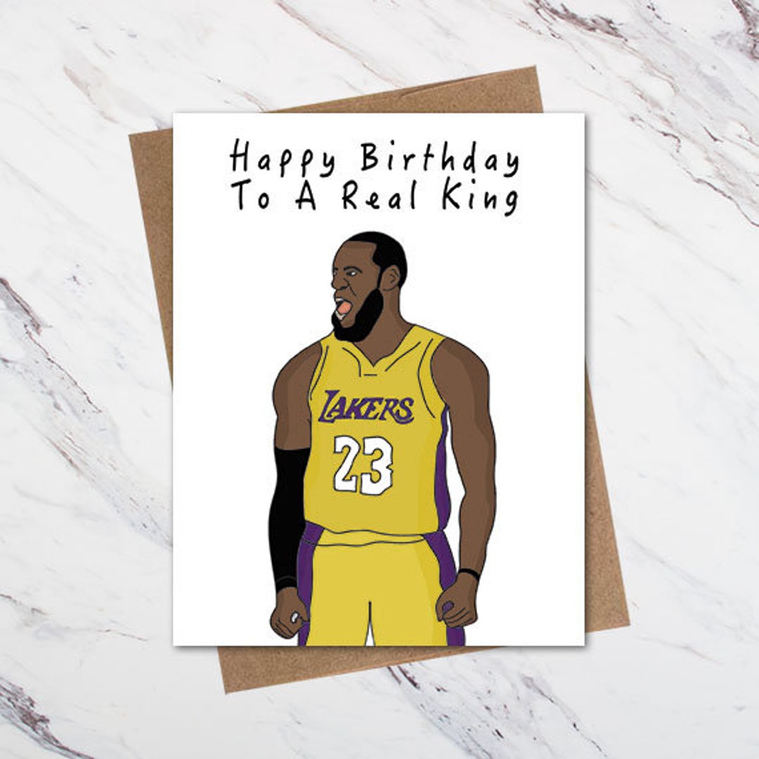 Lebron James Birthday Card, Basketball Fan Birthday Card - Etsy
