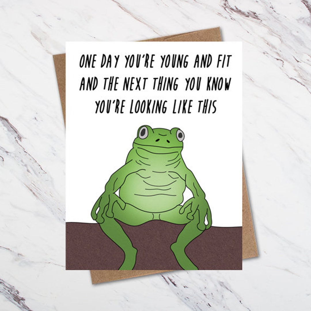 Frog Meme Card Funny Frog Fat Frog - Etsy