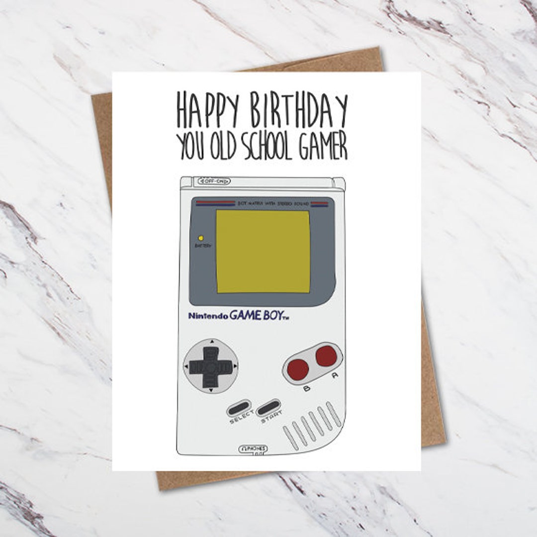 Gamer Birthday Card, Gameboy Card, - Etsy