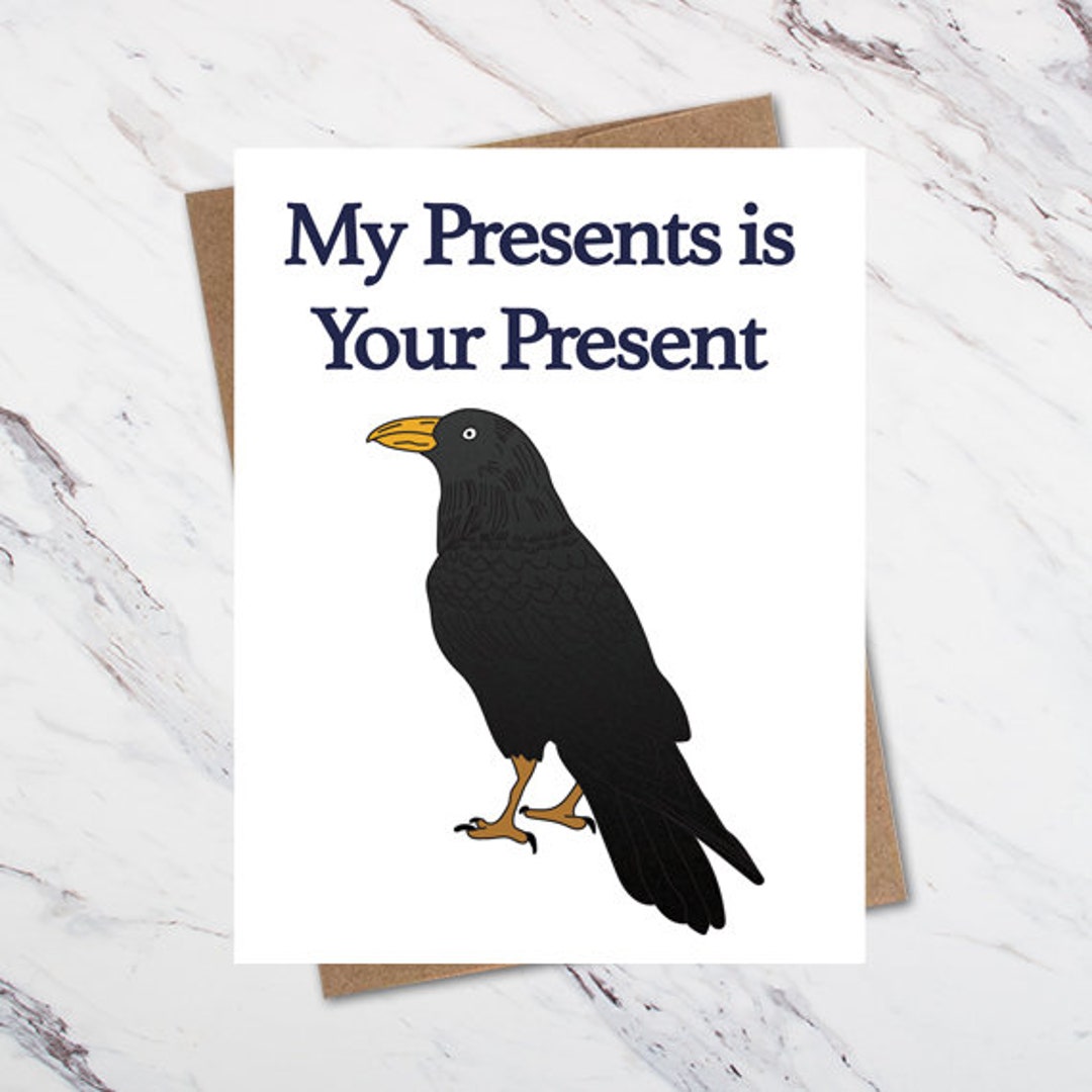 Bird Greeting Card, Crow Birthday Card - Etsy