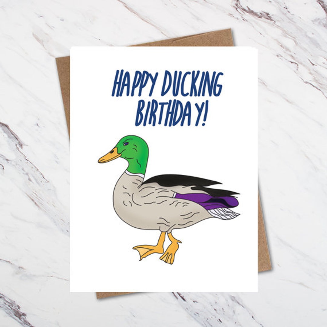 Happy Ducking Birthday, Duck Birthday Card, Funny Duck Card - Etsy