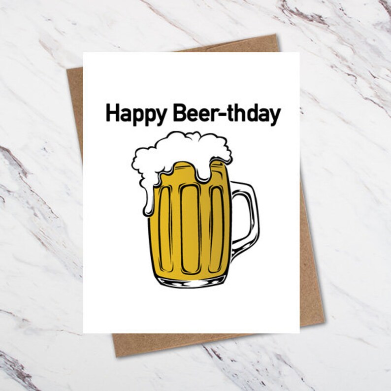 Happy Beer-thday Card, Beer Birthday Card, Funny Birthday Card - Etsy