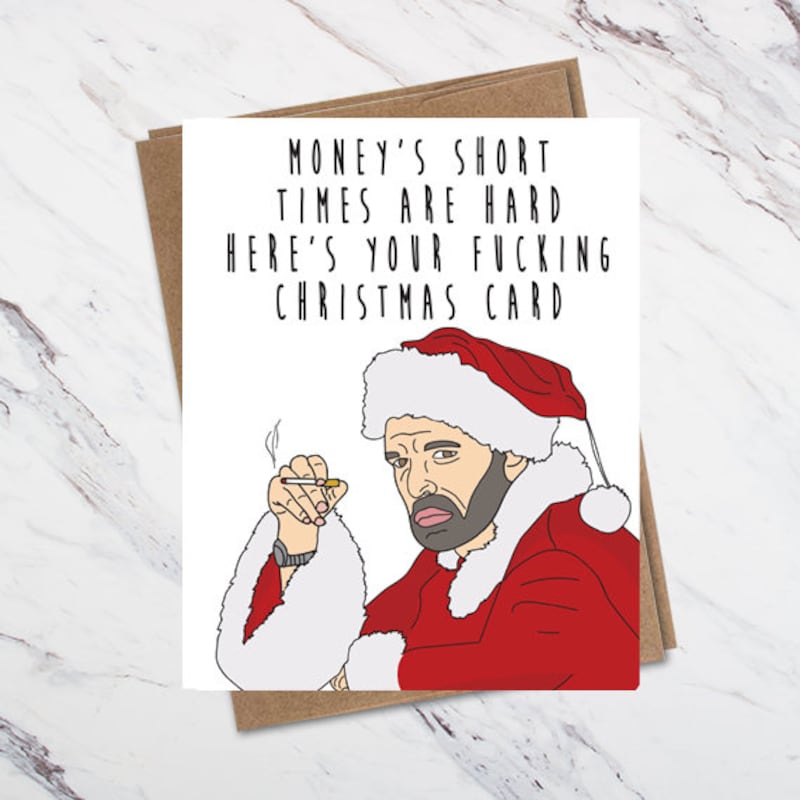 Funny Santa Card - Etsy