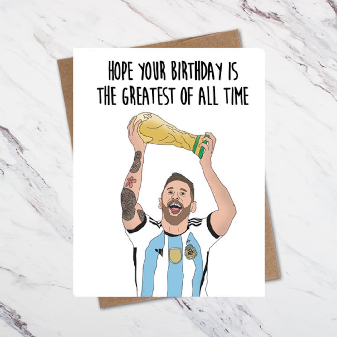 Lionel Messi Birthday Card, World Cup Messi - Etsy