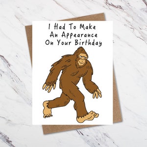 Sasquatch Birthday Card, Bigfoot Birthday Card - Etsy