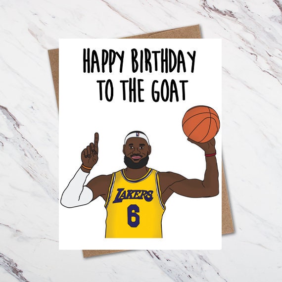 Lebron James Birthday Card, Basketball Birthday Card - Etsy