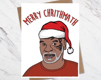 Mike Tyson Inspired Christmas Card Holiday Card Funny Christmas Card ...