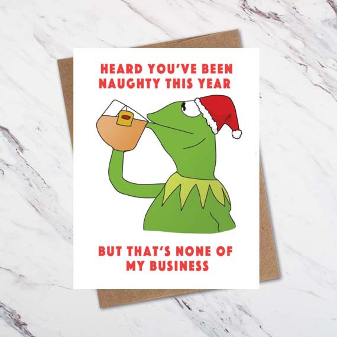 Funny Christmas Card, Kermit the Frog Christmas Card - Etsy