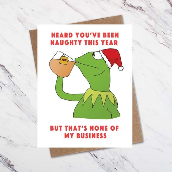 Funny Christmas Card Kermit the Frog Christmas Card - Etsy