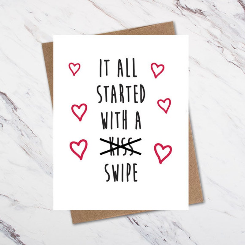 Swiped Right Card - Etsy