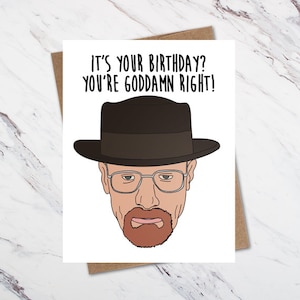 Walter White Birthday Card, Heisenberg, Breaking Bad - Etsy
